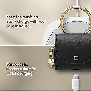 CYRILL Airpods 3 Case Cover Mini Bag Classic Leather Cute for Women Designed for Airpods 3 Generation Case (2021) - Black