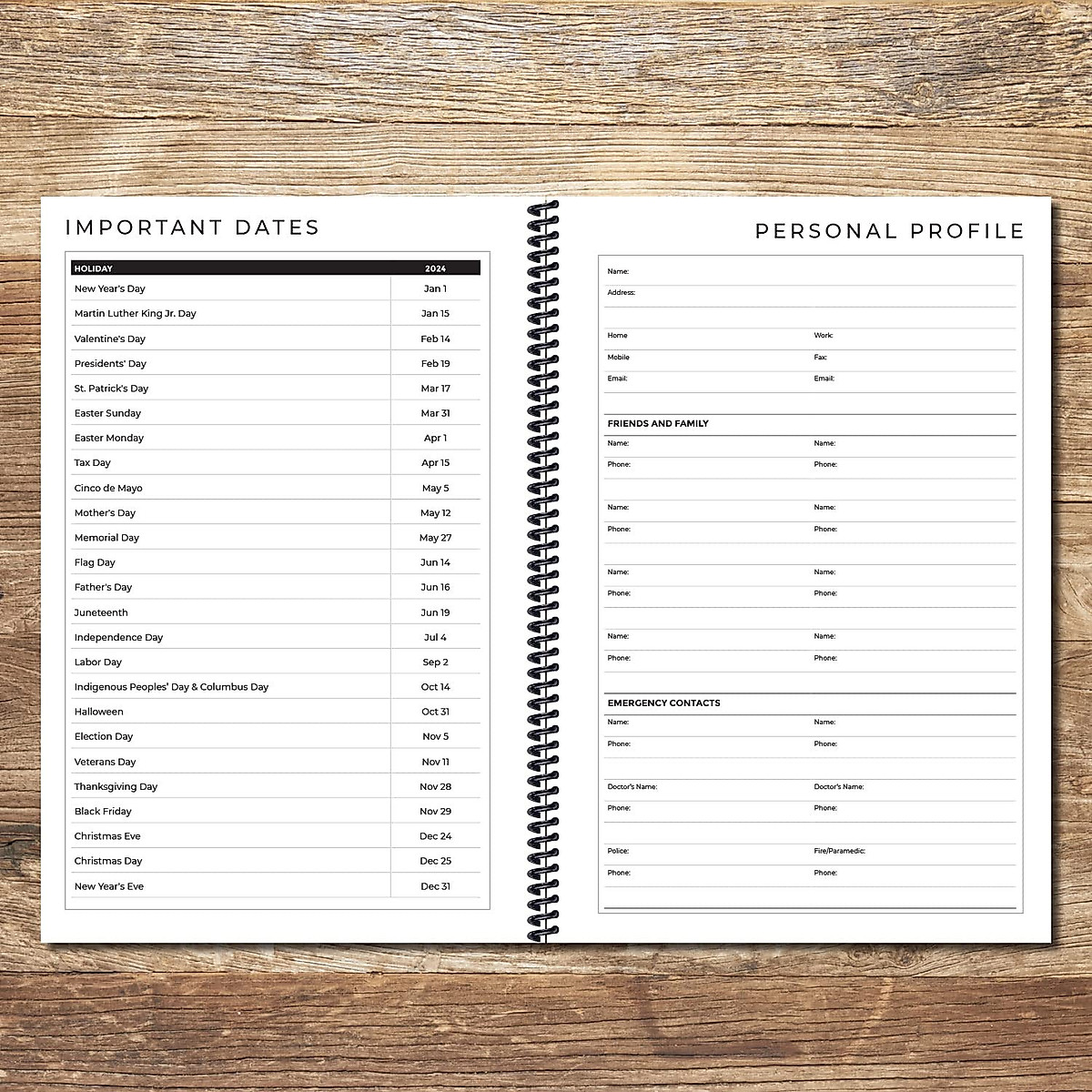 2024-2025 Monthly Planner, Jan-Dec, 7"x10", 100lb Cover, Spiral Bound, 2 Year Calendar Great For Home, Office & School Scheduling