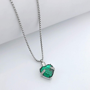 YOUFENG Birthstones Heart Cremation Pendant Urn Necklaces for Ashes Urns for Human Ashes Memorial Locket Keepsake Ashes Jewelry with Fill Kit