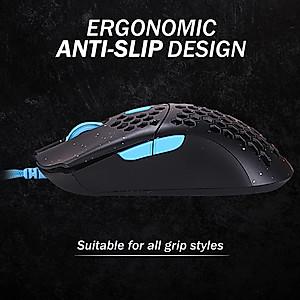 HK Gaming Sirius M Ultra Lightweight Honeycomb Shell Gaming Mouse | 54 Grams | 16000 cpi | USB Wired | 6 programmable Buttons | On-Board Memory | Anti Slip Grips | Sirius-M 16000cpi Phantom