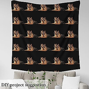 Erosebridal German Shepherd Fabric by The Yard,3D Print Dog Upholstery Fabric,Pet Animal Decorative Fabric for Kids Girls Boys,Rustic Farmhouse Pug Indoor Outdoor Fabric for Quilting Sewing,1 Yard