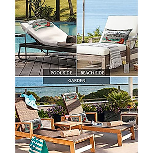 Outdoor Pillow for Recliner Lounge Chair Headrest, Rustic Country Style Wooden Waterproof Lumbar/Head Pillow with Adjustable Elastic Stripe for Patio,Office,Beach,Pool,Car Seat Red High Heels