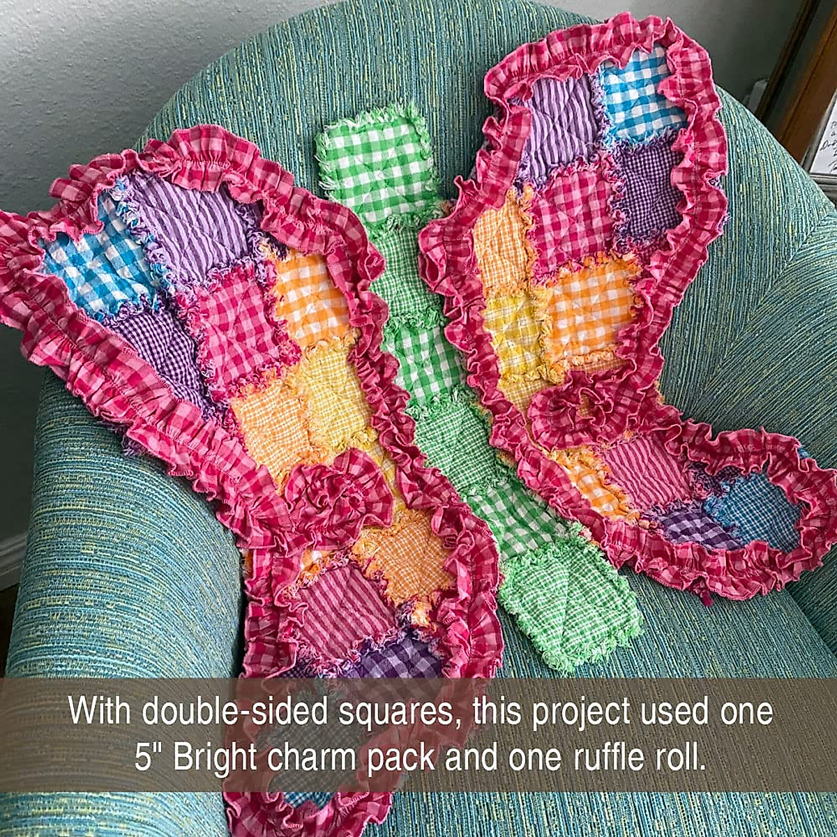 40 Bright Charm Pack, 5 inch Precut Cotton Homespun Fabric Squares by JCS