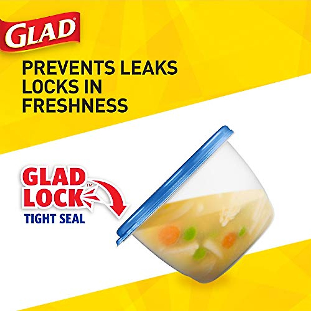 Glad Food Storage Containers - To Go Lunch Containers - 32 Ounce - 4 Containers