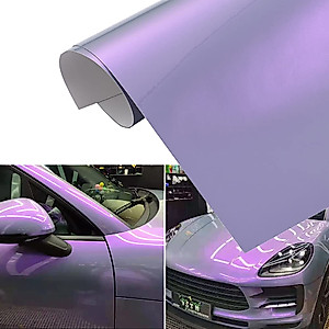 XhuangTech Chameleon Vinyl Wrap Grey to Purple Adhesive Car Body Film Sticker Decal Sheet Roll Air Bubble Release DIY (Grey to Purple, 60" x 59FT （1.52M x 18M)