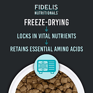 FIDELIS High Protein Grain-Free Freeze-Dried Raw Dog Food, Mixer, Animal Protein, Omega 3, Glucosamine, Cranberries, Blueberries, Active Dogs Small & Large, Adult & Puppy, Made in USA, Beef, 8 oz