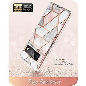i-Blason Cosmo Protective Case for 6.7-Inch Google Pixel 6 Pro (2021), Marble Pink