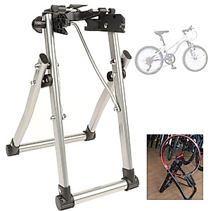 Tgoon Bike Repair Stand, Lightweight Compact Design Wheel Truing Stand, Sturdy and Durable Foldable Bicycle Wheel Maintenance Easy Operation Bicycle Stand for Home Use