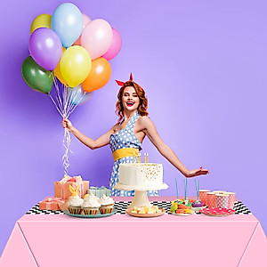 Irenare Car Birthday Party Supplies Racing Party Decorations 50s Party Tablecloth Racetrack Table Runner Table Covers for Kids Boy Car Theme Birthday Party, 54 x 108 Inch (Pink,3 Sheets)