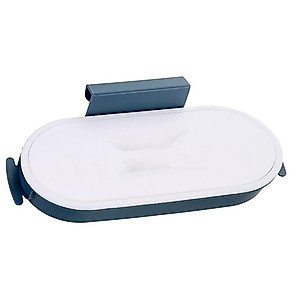 Garbage Bag Holder Trash Bag Hanging Bracket Waste Bin Hanger Organizer for Kitchen Cupboard Door Dark Blue