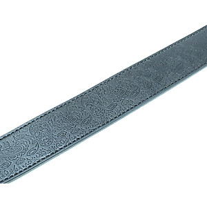 BC Belts Leather Belt Strap with Western Skull and Paisley Embossed Pattern 1.5" Wide with Snaps (Black-XS)