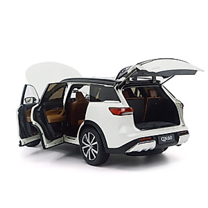 Paudi Model 1/18 Scale Diecast Cars 2022 Infiniti QX60 Model Car For Adults Collection White