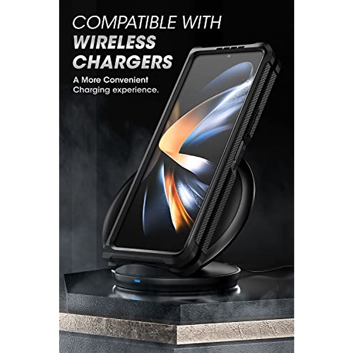 SUPCASE Unicorn Beetle Case for Galaxy Z Fold 4 5G (2022), [Rugged Belt Clip] Shockproof Protective Case with Built-in Screen Protector & Kickstand (Black)