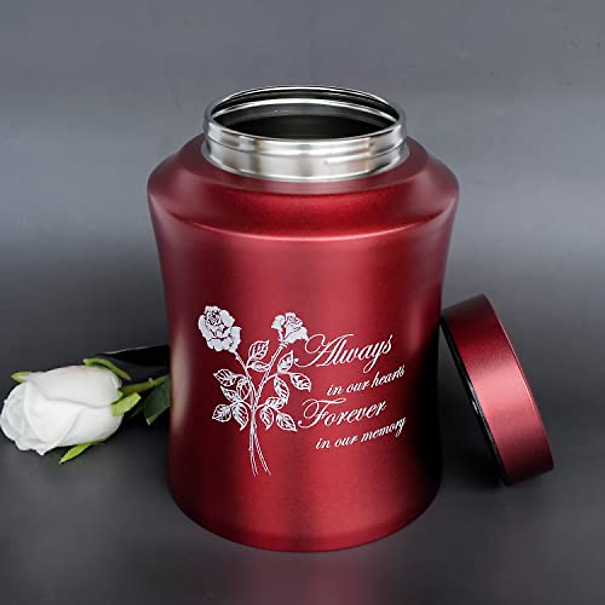 Large Cremation Urns for Adult Human Ashes, Up to 160 lbs Decorative Urn with Flower Design for Female Male Ashes with Velvet Bag(Rose of Love)