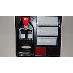 Cosco 2000 Plus® Custom Stamp Print Kit, 7-Lines, 1-3/4" x 1-1/4" Impression Area, Two-Color, Black and Red (026286)