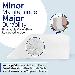 Restorology Leg Elevation Pillow for Sleeping - Supportive Bed Wedge Pillow for Circulation, Swelling, Foot & Knee Discomfort