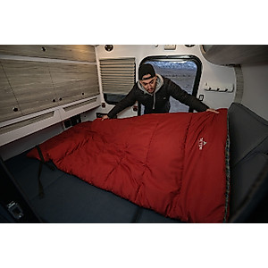 TETON Sports Evergreen Sleeping Bag - Large Cold-Weather Sleeping Bags with -10˚F, 0˚F, 20˚F, 35˚ Fahrenheit options with an L-Zipper - Camping Gear Accessory for Car & Tent Campers, Night/Red, 0F