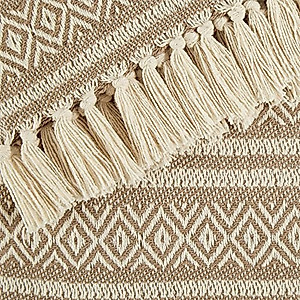 DII Rustic Farmhouse Cotton Adobe Stripe Blanket Throw with Fringe for Chair, Couch, Picnic, Camping, Beach, & Everyday Use, 50 x 60