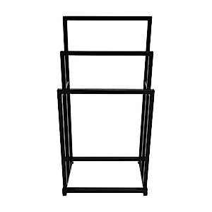 HAHRIR Black Metal 3-Tiers Stainless Steel Towel Racks ,Freestanding Towel Holder for Bathroom Accessories Organizer，for Bath Storage & Hand Towels&Washcloths& Blanket Rack