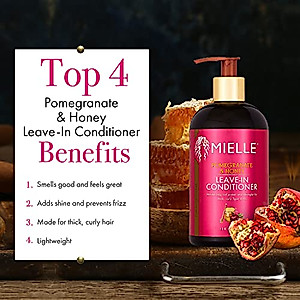 Mielle Organics Pomegranate & Honey Leave-In Conditioner + Honey Curl Smoothie Bundle