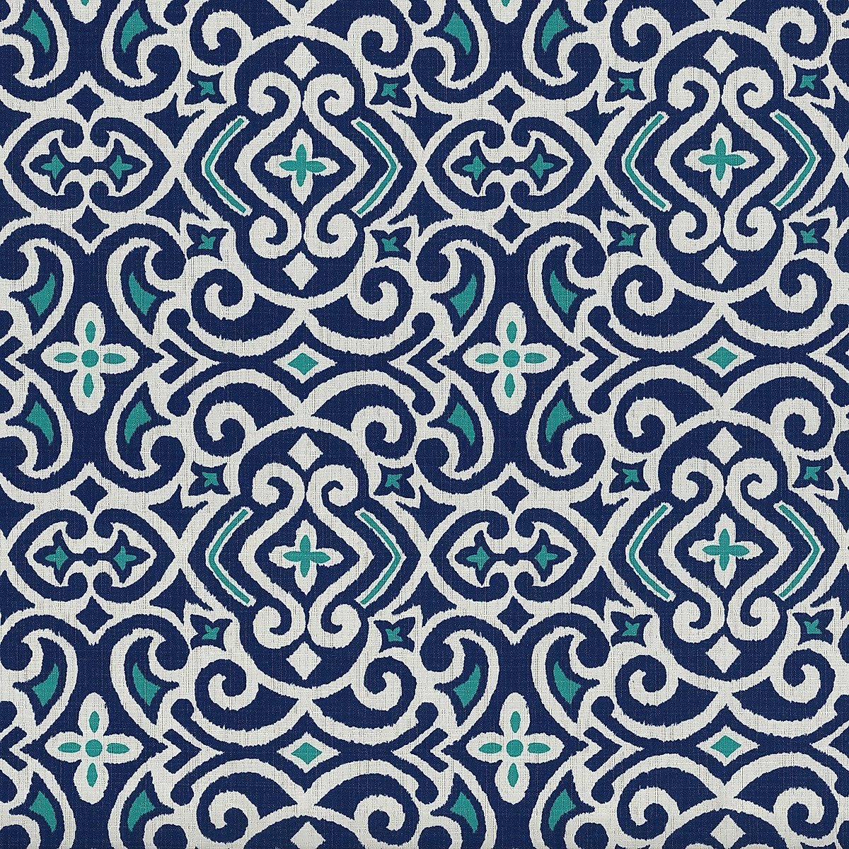 Pillow Perfect Damask Indoor/Outdoor Chairpad with Ties, Reversible, Tufted, Weather, and Fade Resistant, 15.5" x 16", Blue/White New Damask, 2 Count