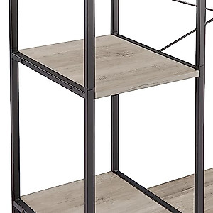 GERDIOEB Garment Organizer, Freestanding Closet Organizer, Freestanding Closet System with Open Dividers and Rails for Hanging Clothes, Sturdy Storage Closet Hangers, Bedroom Hangers (Grey)