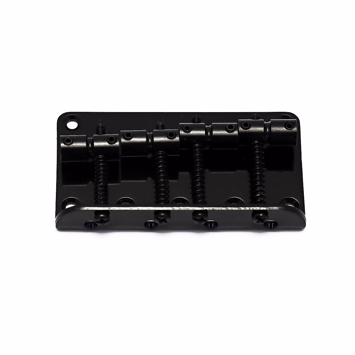 Metallor 4 string Bass Bridge Hard Tail Fixed Top Load Bridge Compatible with Jazz Bass Precision Bass Guitar Black.