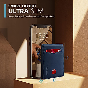 RUNBOX Men's Wallets Slim Rfid Leather 2 ID Window With Gift Box