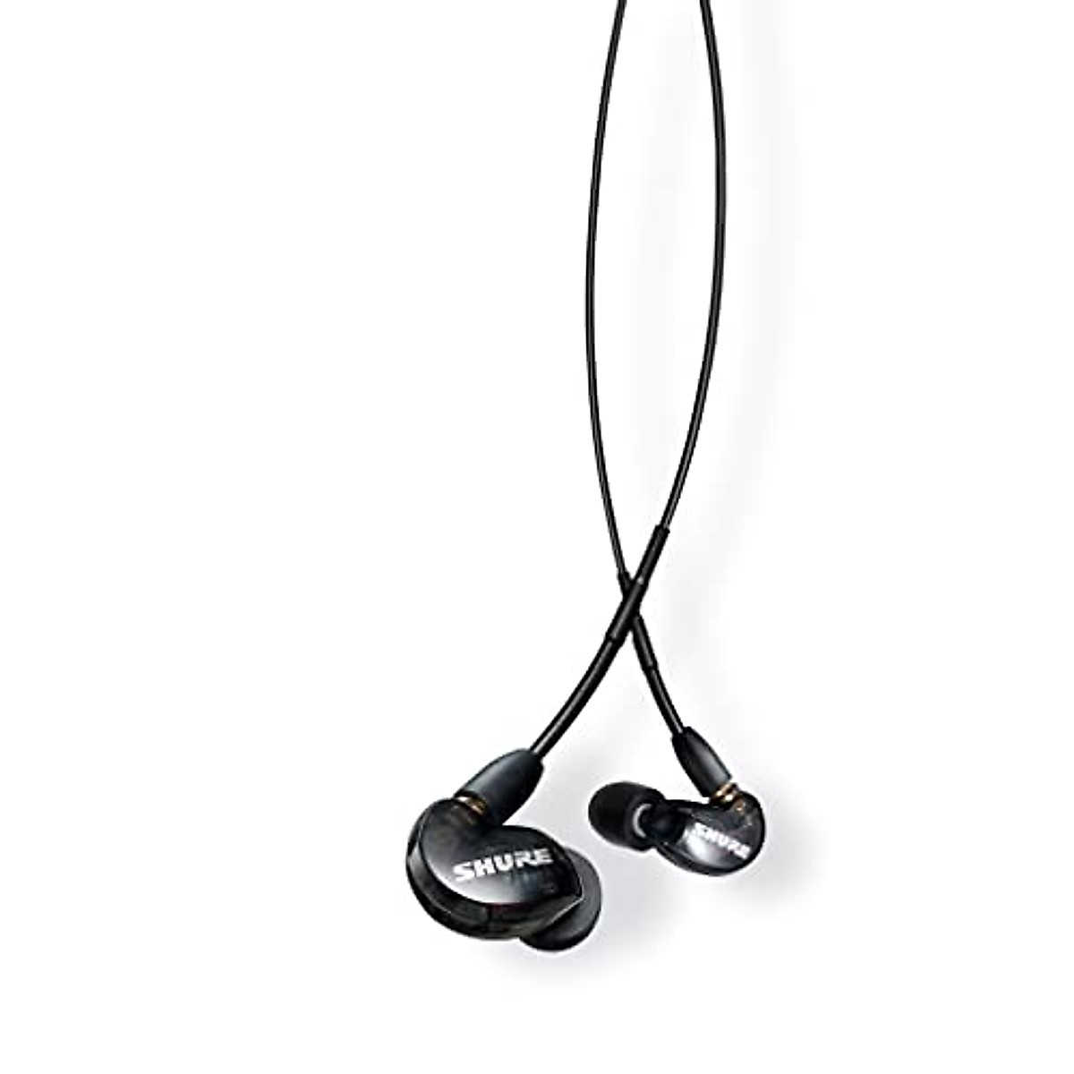 Shure SE215 PRO Wired Earbuds - Professional Sound Isolating Earphones, Clear Sound & Deep Bass, Single Dynamic MicroDriver, Secure Fit in Ear Monitor, Plus Carrying Case & Fit Kit - Black (SE215-K)