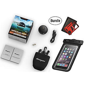 Deeper Smart Sonar PRO+ Series, 2.55", Black - GPS, Wi-Fi Connected Wireless, Castable, Portable Smart Fishfinder for iOS & Android Devices, Z-Tool & Universal Waterproof Cellphone Case (Bundle)