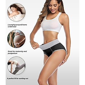 wirarpa Women's Soft Cotton Underwear Briefs Breathable 5 Pack High Waist Full Coverage Multicolor Ladies Panties Large