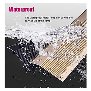 XHP 35-59 inch Aluminium Floor Threshold Transition Strip 4 inch Wide Modern Metal Tile Floor Edging Trim Cuttable Carpet Edge Strip Doorway Reducer Non-Slip Long Divider Strip Wood to Tile