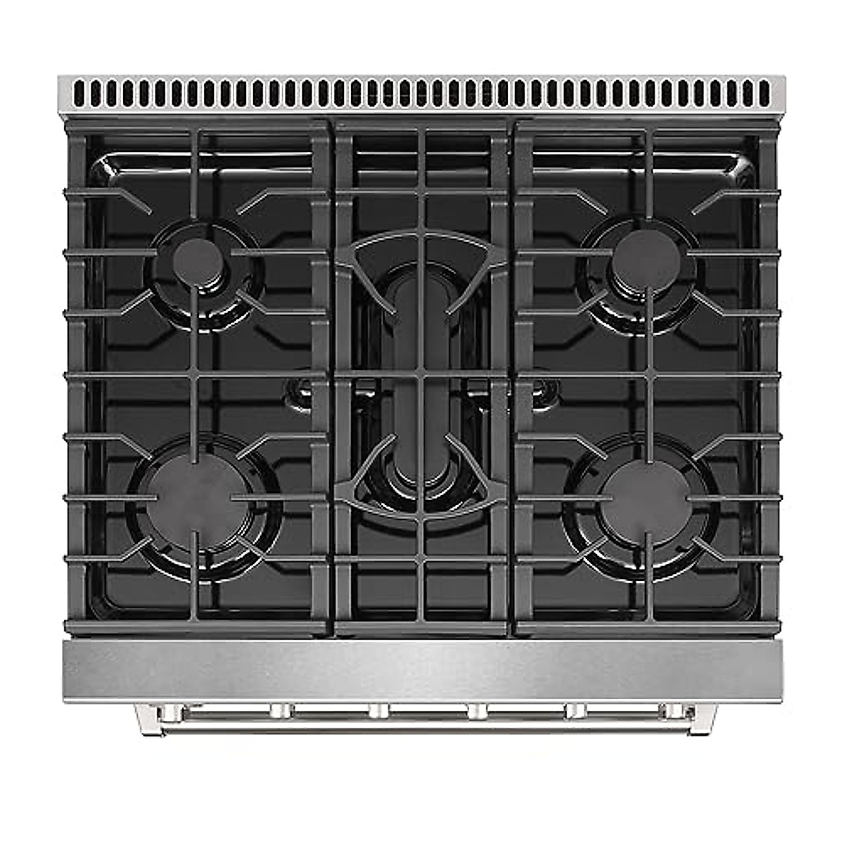 KOSTCH 30 inch Professional Freestanding Pro-Style Natural Gas Range or Liquid Propane Gas Range with 5 Burners, 4.55 cu.ft. Oven Capacity, in Stainless Steel - KOS-30RG03M (Black)