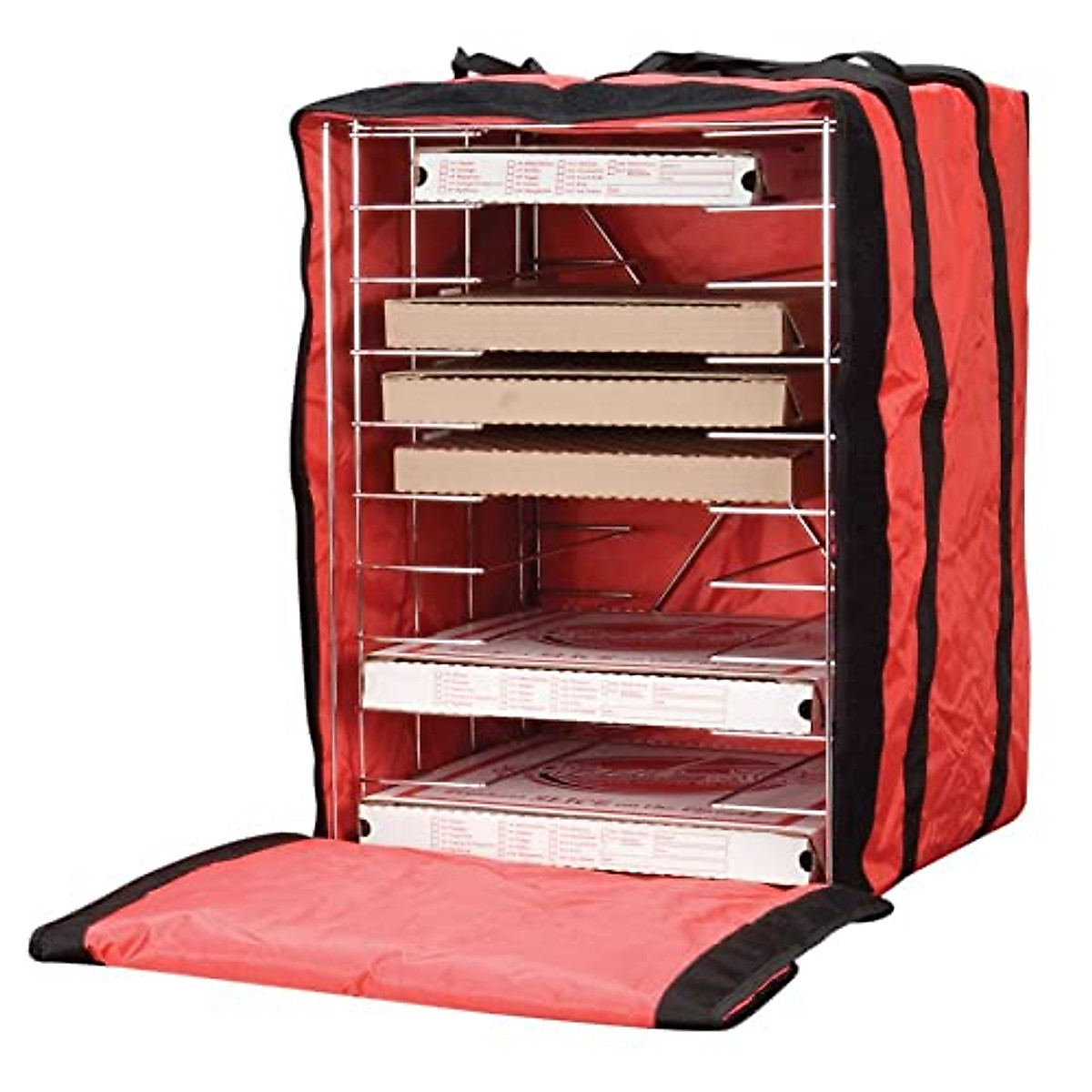 American Metalcraft PB1914 Pizza Delivery Bag with Rack, Deluxe, Holds Up to 6 Pizza Boxes, 14" H, 19" W, 19" L
