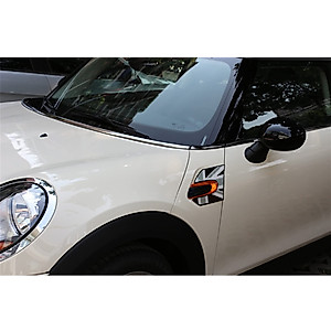 Vinyl Sticker Decal Cover Compatible with Mini Cooper F55 Hardtop F56 Hatchback 2014+ (Side Scuttle Lamp Light Pattern Fender Panel, Union Jack UK B)