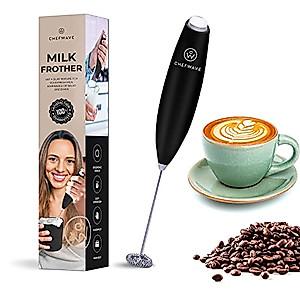 Chefwave | Powerful electric milk frother | Milk frother handheld drink mixer and matcha whisk | BATTERIES INCLUDED!drink mixer handheld | Hand frother, electric stirrer coffee mixer wand