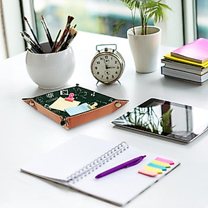 Leather Tray Valet Tray Bedside Organizer Desk Storage Plate Catchall School Lesson Blackboard