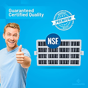 EvertechPRO W10311524 Fresh Air Cleaner Filter Assembly Pack of 3 Replacement for Whirlpool Refrigerator 2319308 AIR1 W10315189 W10335147