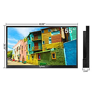 SYLVOX 55 Inch Outdoor Smart TV QLED 4K UHD Waterproof TV, 2000NIT High Brightness Built-in Google Assistant Anti-Glare, Suitable for Outdoor Shaded to Bright Light Areas (PoolproQLED Series)