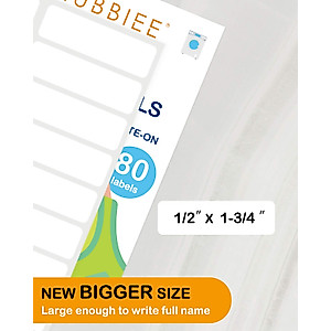 All Purpose No-Iron Kids Clothing Labels, Self-Stick Write-On Fabric Labels for Camp, School, Daycare, Nursing Care, Toys, Organizing, Washer & Dryer Safe, Pack of 160