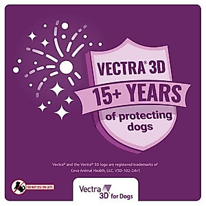 Vectra 3D for Dogs Flea, Tick & Mosquito Treatment & Prevention for Small Dogs (11 – 20 lbs) , 3 month supply