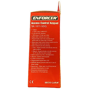 Seco-Larm SK-1011-SDQ ENFORCER Access Control Keypad, Up to 1,000 possible user codes (4-8 digits), Output can be programmed to activate for up to 99,999 seconds (nearly 28 hours)