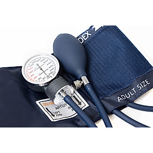 Primacare DS-9197-BL Professional Classic Series Manual Adult Size Blood Pressure Kit, Emergency Bp kit with Stethoscope and Portable Leatherette Case, Nylon Cuff, Blue