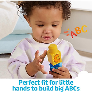 MEGA BLOKS First Builders Toddler Building Blocks Toy Set, ABC Learning Train with 60 Pieces, Ages 1+ Years (Amazon Exclusive)