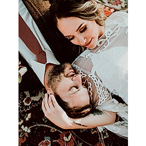 Mantieqingway Mens Ties 2.36" Cotton Skinny Ties for Men Wedding Party Solid Color Necktie (Burnt Orange)