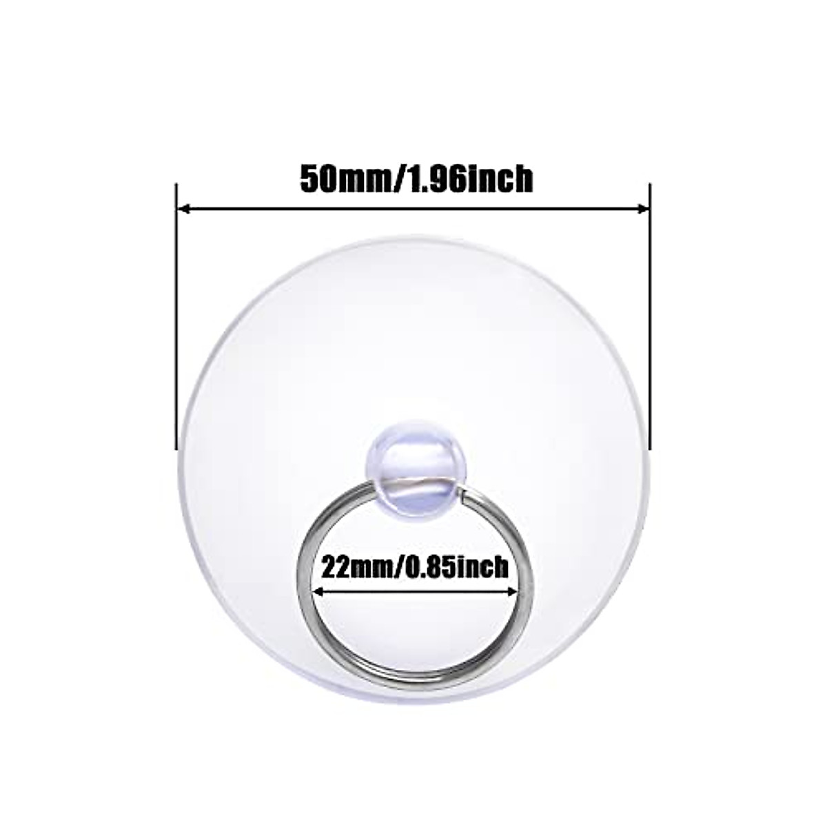 Auvotuis 20Pcs 50mm Suction Cup with Ring, 1.96 Inch Clear Ring Suction Cup Sucker for Window Wall Hook Hanger