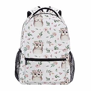 ALAZA Watercolor Owl Bird Large Backpack,unisex Girls kids College Bookbags Daypack Bag,Water Resistant Personalized Laptop iPad Tablet Children Backpack Travel College Bag