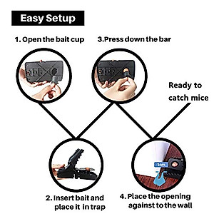 ABC Humane Mouse Traps That Work Indoor Plastic Snap Mice Trap Reusable Mouse Trap Easy Set 6 Pack