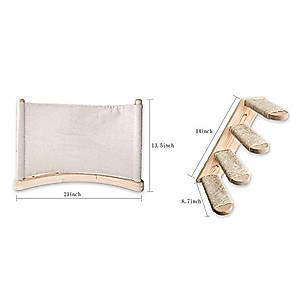 Cat Hammock Wall Mounted Cats Shelf and Climbing Shelf Four Step Cat Stairway with Sisal Scratching and Climbing Bridge Step Solid Wood Cat Tree Sleeping Playing Lounging Perching Cat Furniture