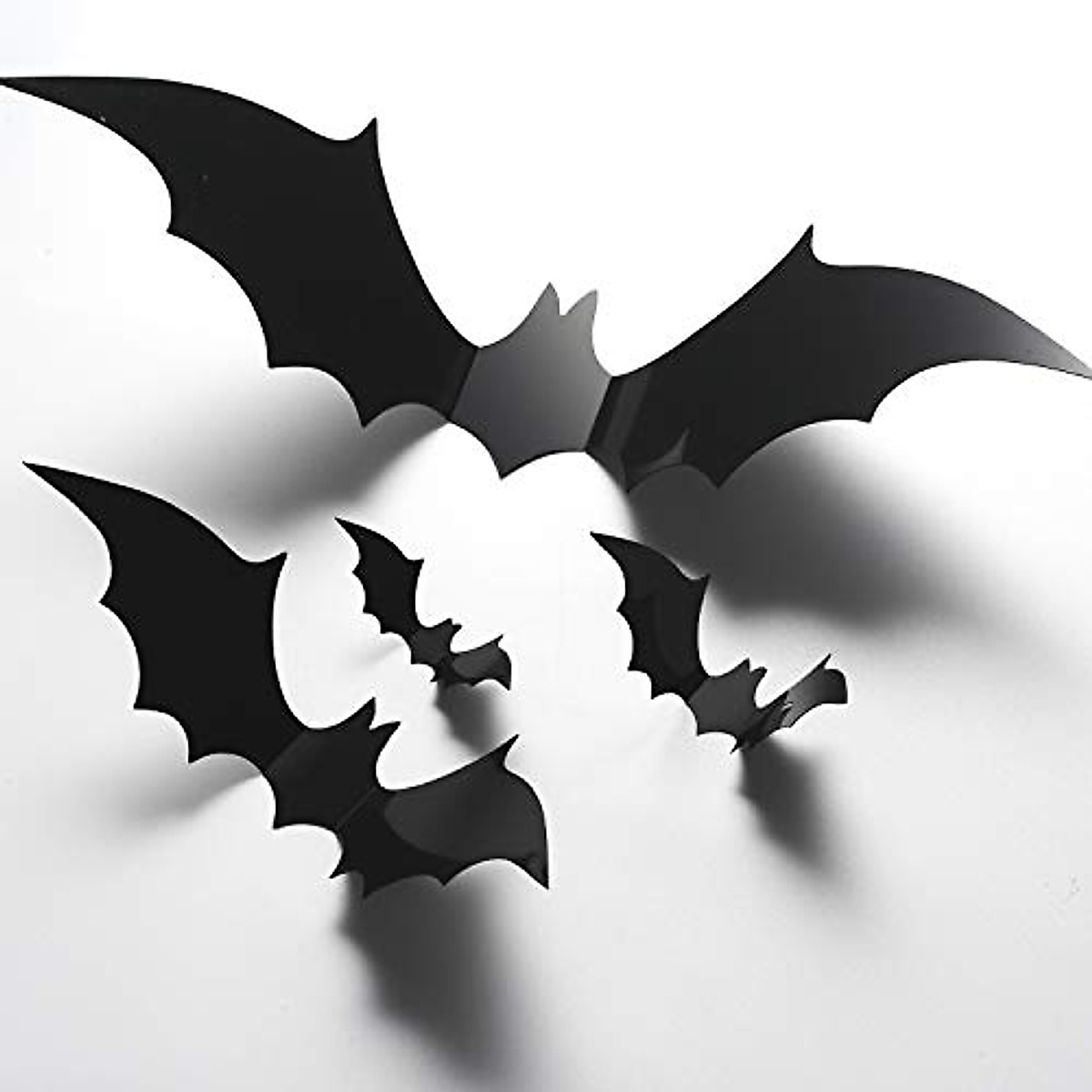 Halloween Decorations - Halloween Party Indoor Outdoor Decor Supplies , 56 PCS Reusable PVC 3D Decorative Scary Bats Wall Stickers Comes with Double Sided Foam Tape